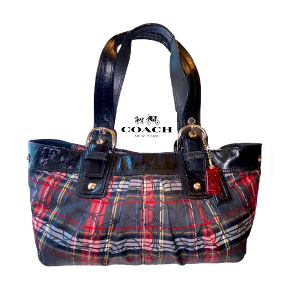Coach | Bags | Coach Poppy Signature Tartan Plaid Canvas Shoulder Bag ...